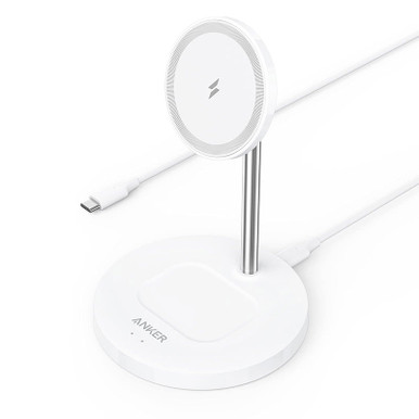 Anker PowerWave Magnetic 2-in-1 Stand Lite Wireless Charging, White ...
