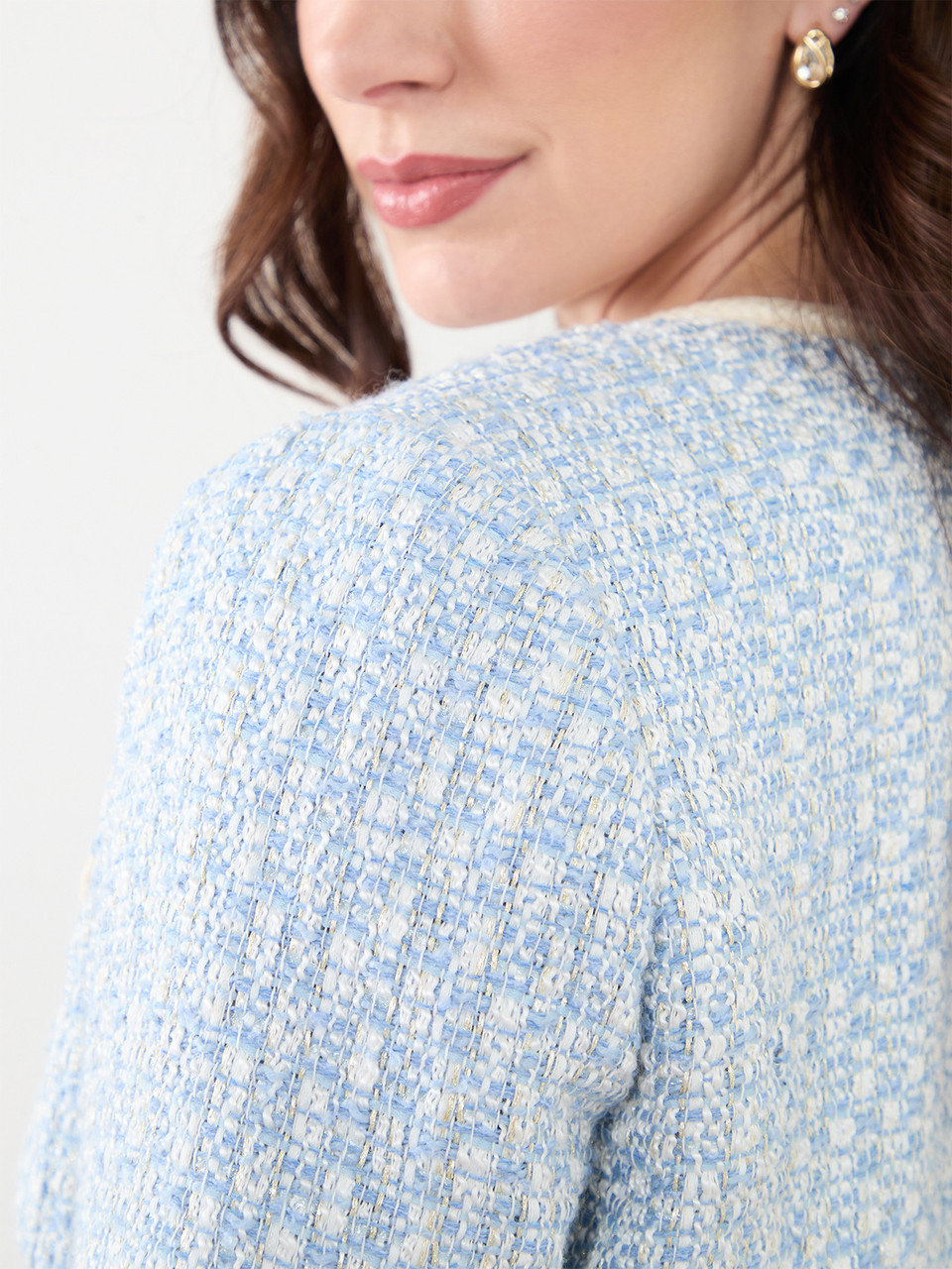 Braided Trim Tweed Blazer | Cleo