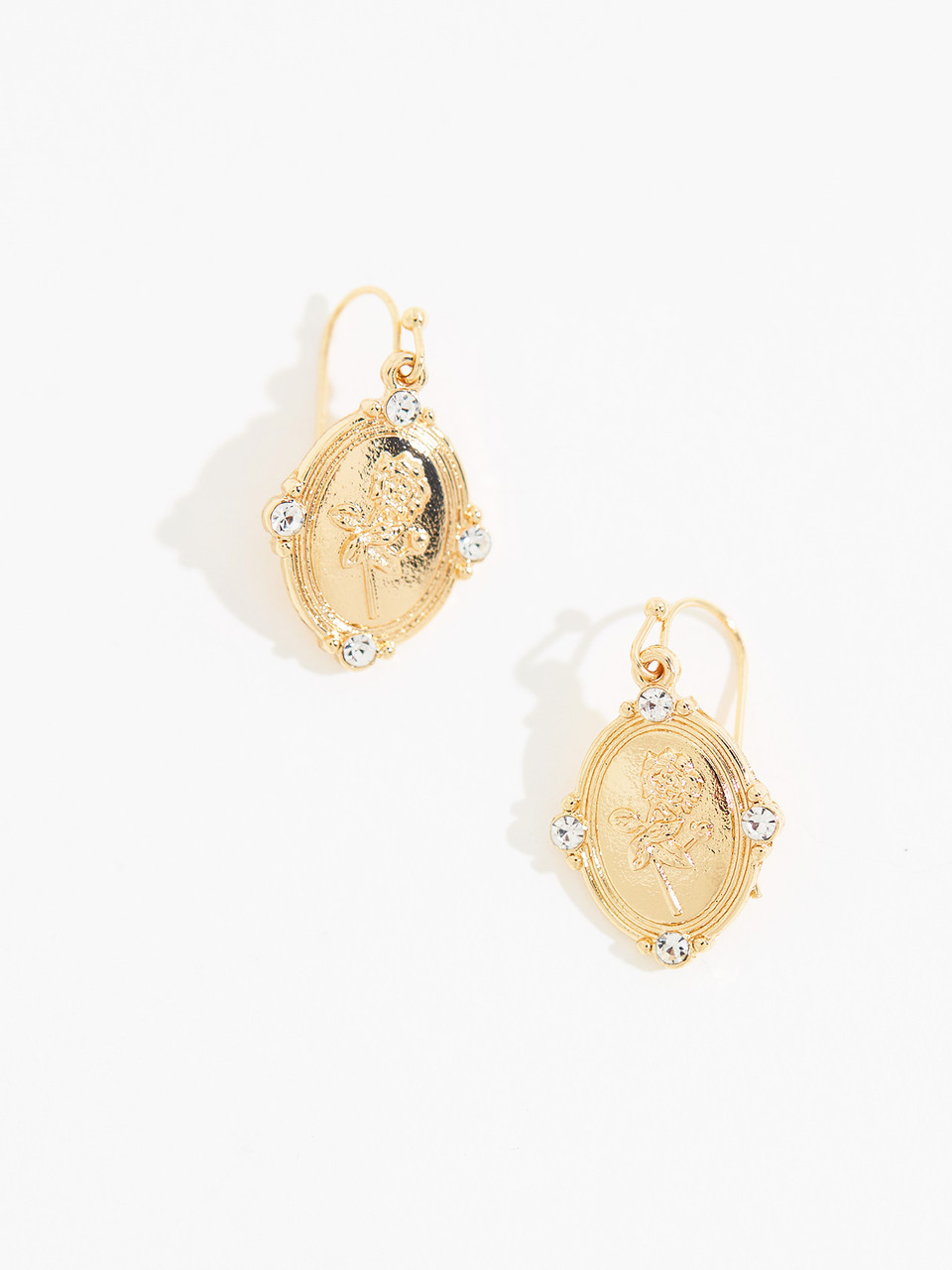 Gold Cameo Flower Earrings | Cleo