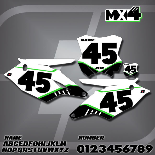 Kawasaki MX4 Number Plates - Cor Moto Graphics