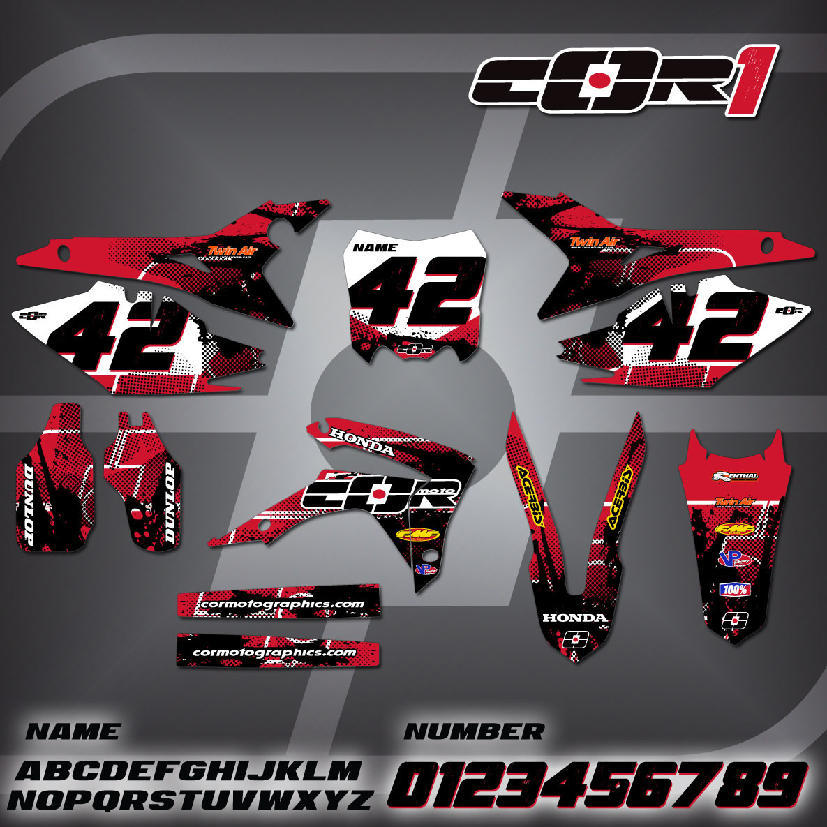 Honda Cor1 Kit - Cor Moto Graphics