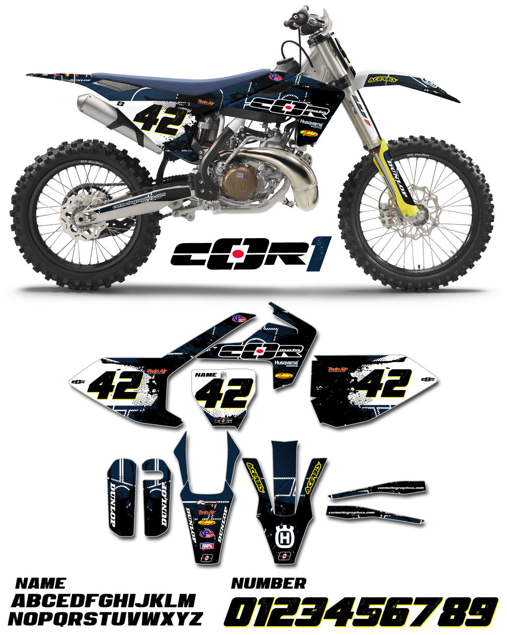 Husqvarna Cor1 Kit - Cor Moto Graphics