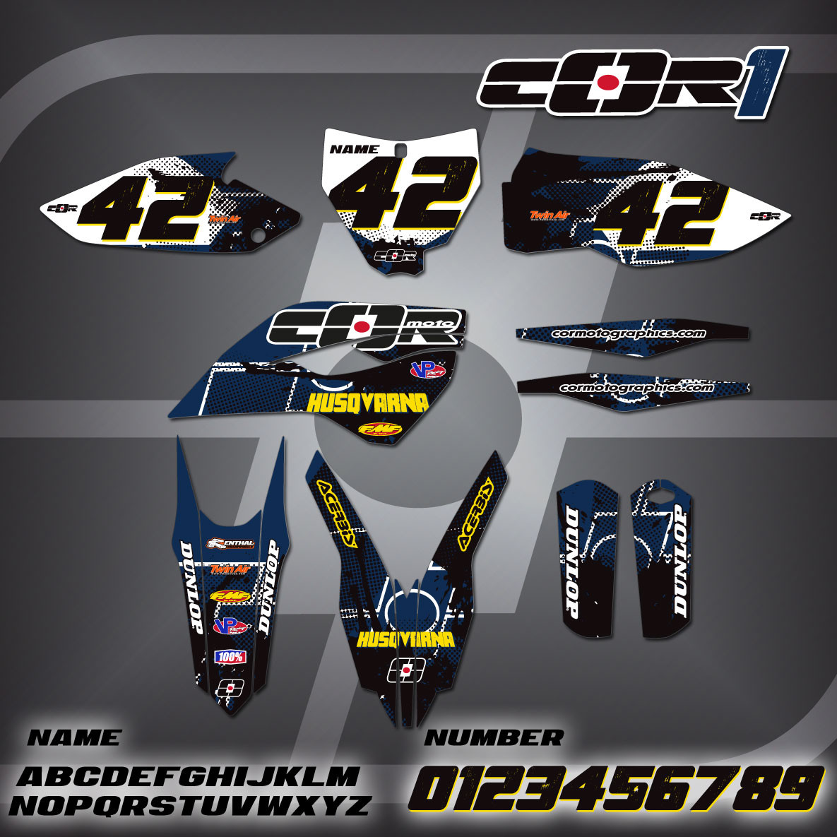 Husqvarna Cor1 Kit - Cor Moto Graphics