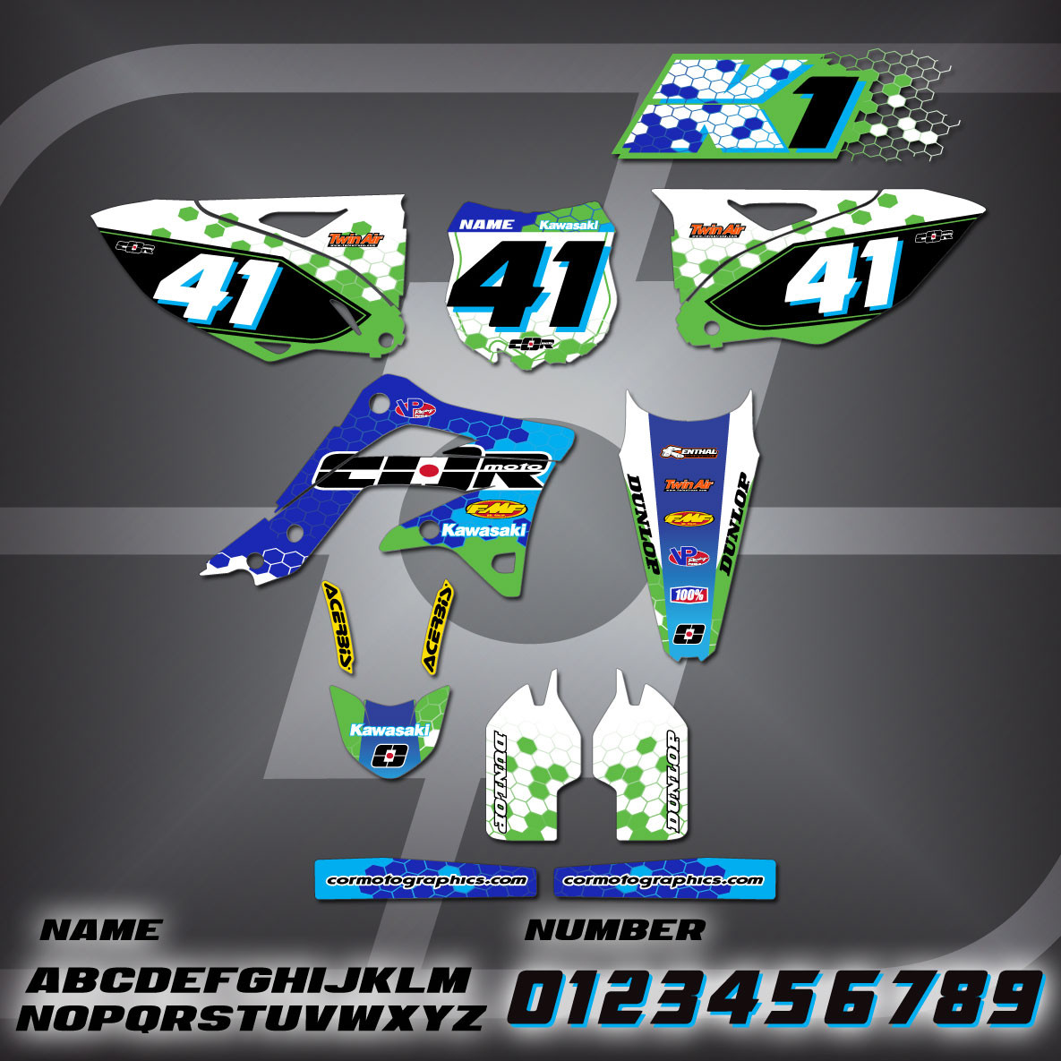 Kawasaki K1 Kit - Cor Moto Graphics