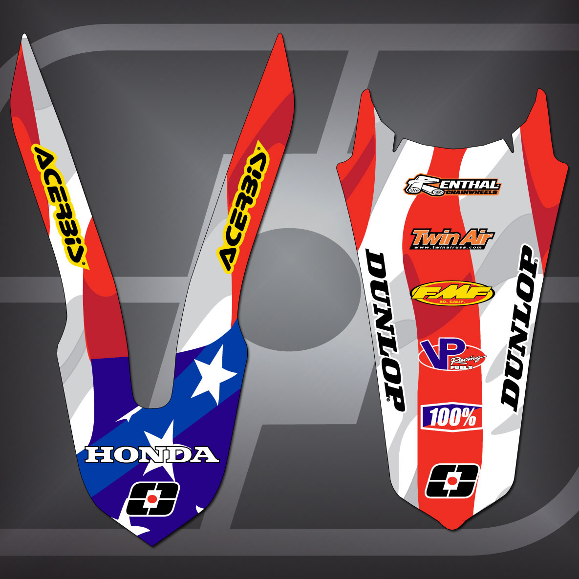 Honda American Fender Set - Cor Moto Graphics