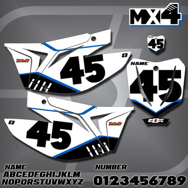 TM MX4 Number Plates - Cor Moto Graphics