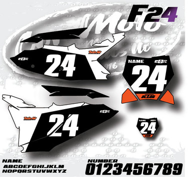 KTM F24 Number Plates - Cor Moto Graphics