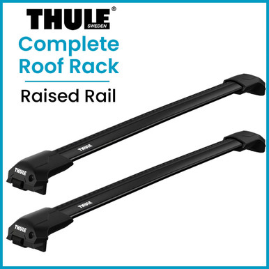Thule Raised Rail BLACK WingBar Edge Crossbar Complete Roof Rack ...