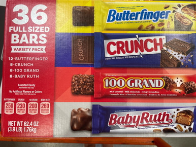 Butterfinger, Crunch, 100 Grand & Baby Ruth Assorted Chocolate Bar ...