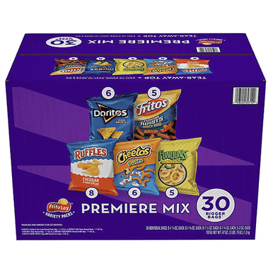 Frito Lay Variety Pack of Snacks and Chips, Premiere Mix, 30 ct.