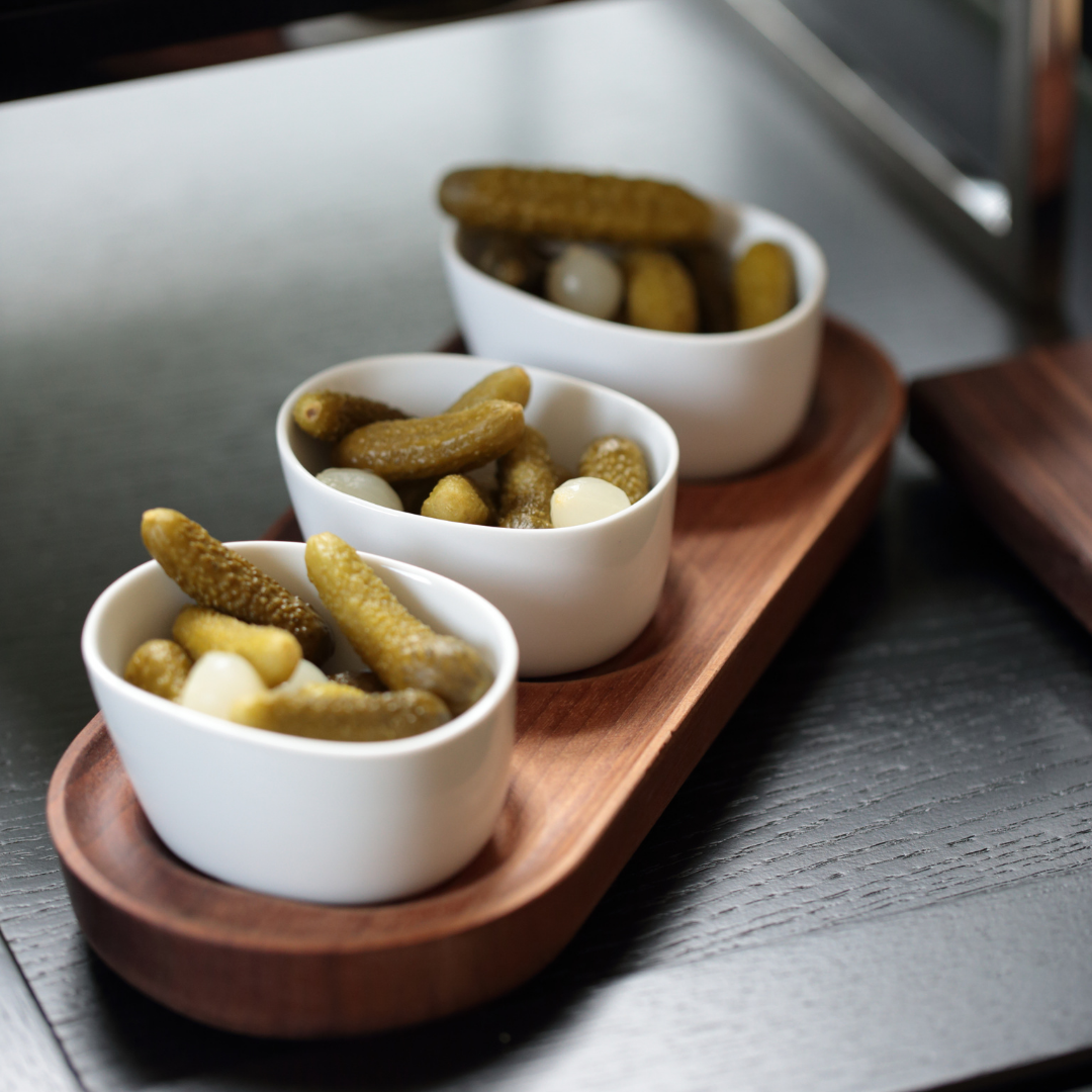 Tilt | Porcelain Condiment Pot Set - Oak | Craster