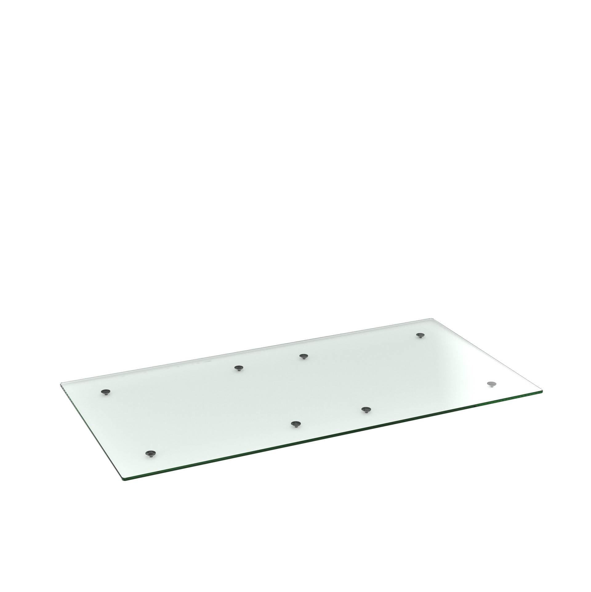 Buffet Table - Stainless Steel Legs, Clear Glass Top, Square ...