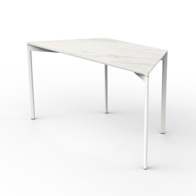 Line | White Marble Trapezoid Table | Craster