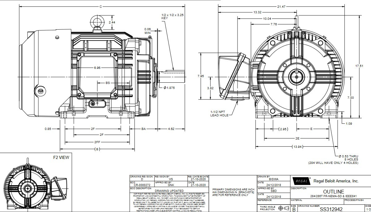 W567A Marathon Severe Duty 30 hp 1800 RPM 460V 3-Phase 286T Frame TEFC ...