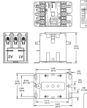 H340C, 3-pole, 40 amp, 240v coil Contactor