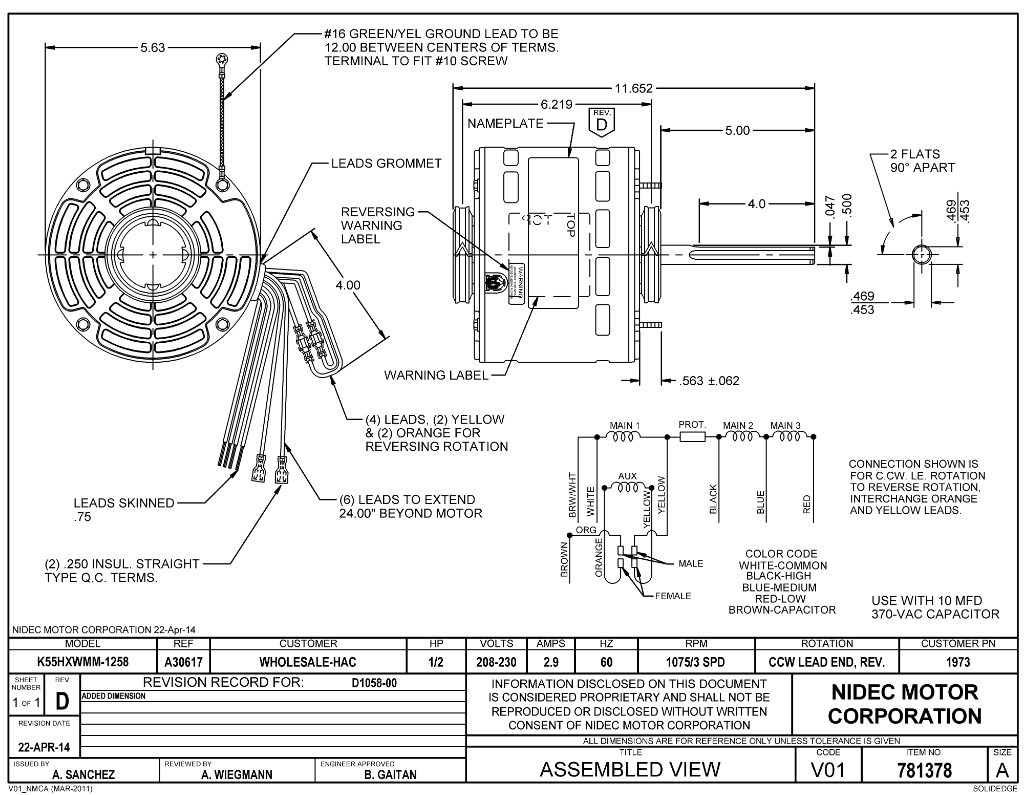 1 2 Hp Blower Motor Amp Draw | Gas Furnace