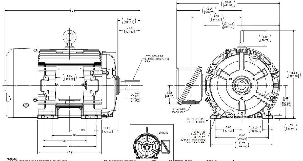 Y384 Marathon 15 hp 460 Volt 1800/900 RPM (2 speed) TEFC 256T Frame 3 ...