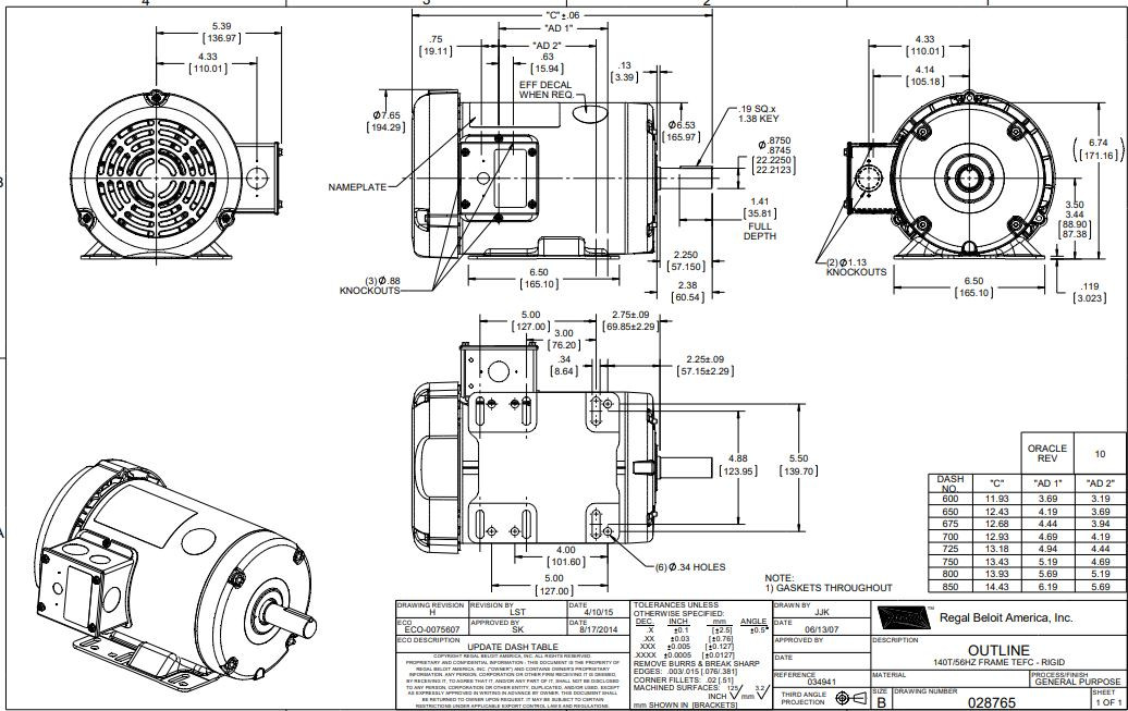 120923.00 Leeson | 2 hp 1800 RPM 145T Frame 230/460 Volts TEFC