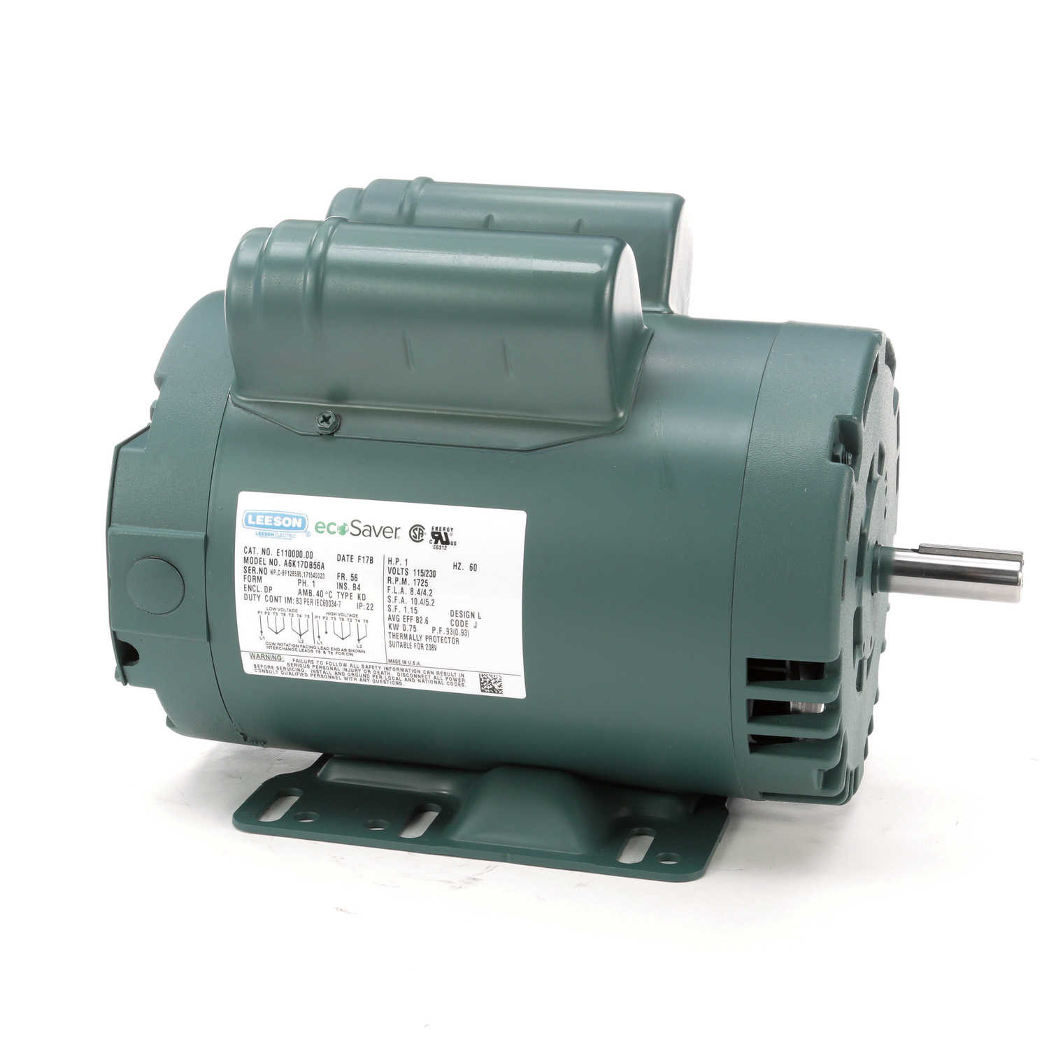 Leeson/Marathon Electric Motors 1 HP