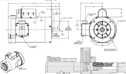 N529 Marathon 1-Phase 56C Frame TEFC (no base) 115/208-230V Marathon Motor