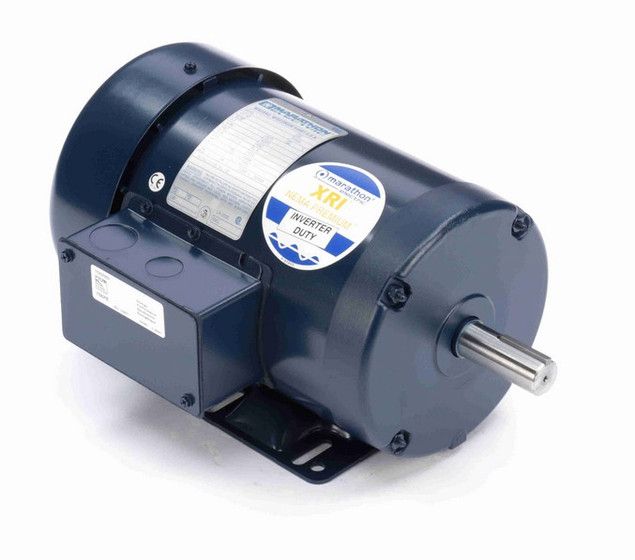 E2101 Marathon 1 hp 208-230/460V 1800 RPM 3-Phase 143T Frame TEFC ...
