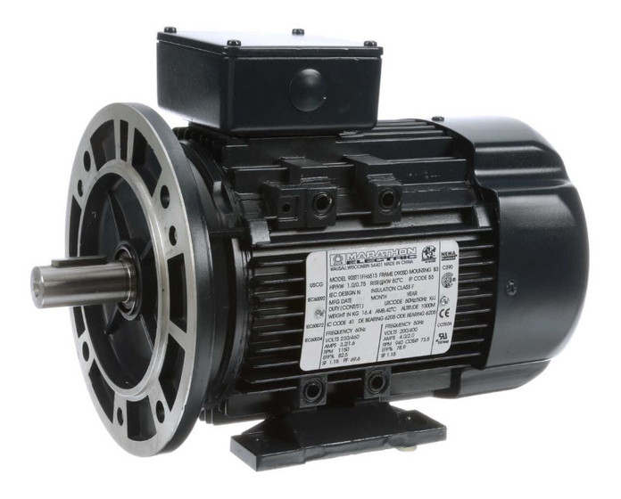 R394A Marathon | 1 hp .75 kw 1200 RPM 90SD Frame 230/460V Electric ...