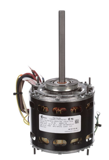 9709 Century 1/10 hp 1075 RPM 5" 3-Speed 115V Direct Drive Furnace ...