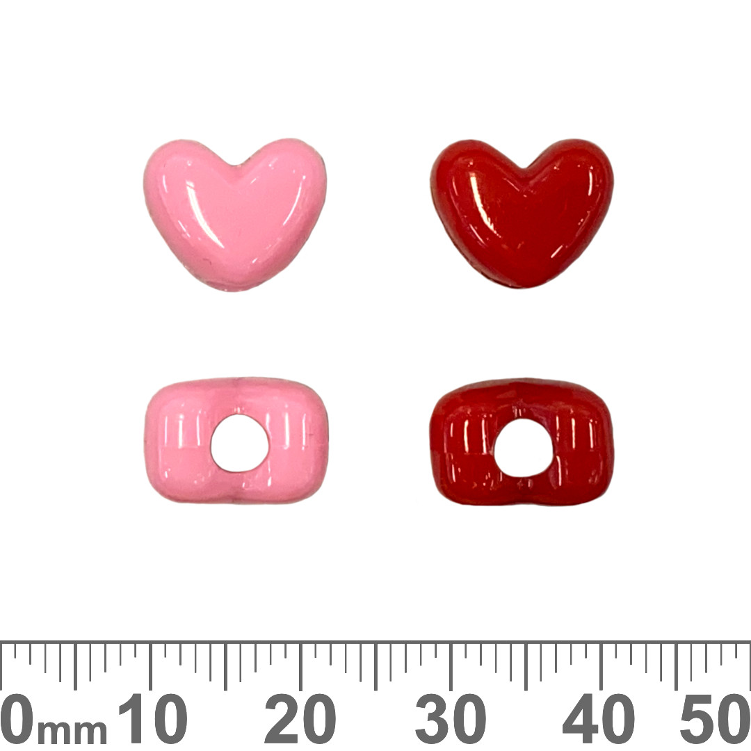 12mm Large Hole Valentine Heart Acrylic Beads