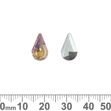 Pointed Back Rosaline Pink AB Pear Shaped Fancy Stone