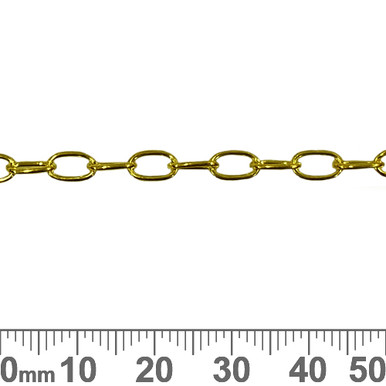 6.6mm Thin Long Loop Chain - Bright Gold