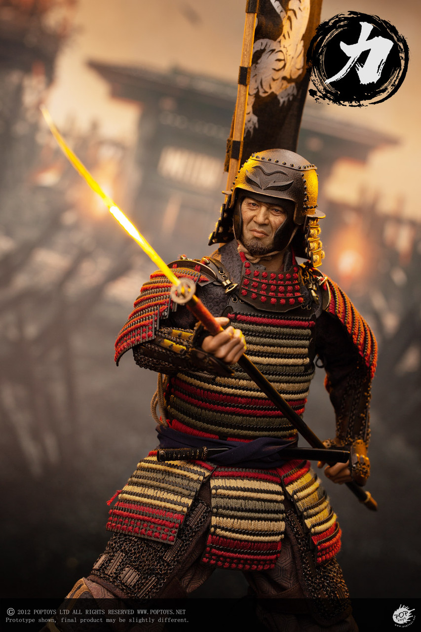 POP Toys 1/6 Ashigaru Trio First Bomb Li Ashigaru Saiga Helmet Figure ...