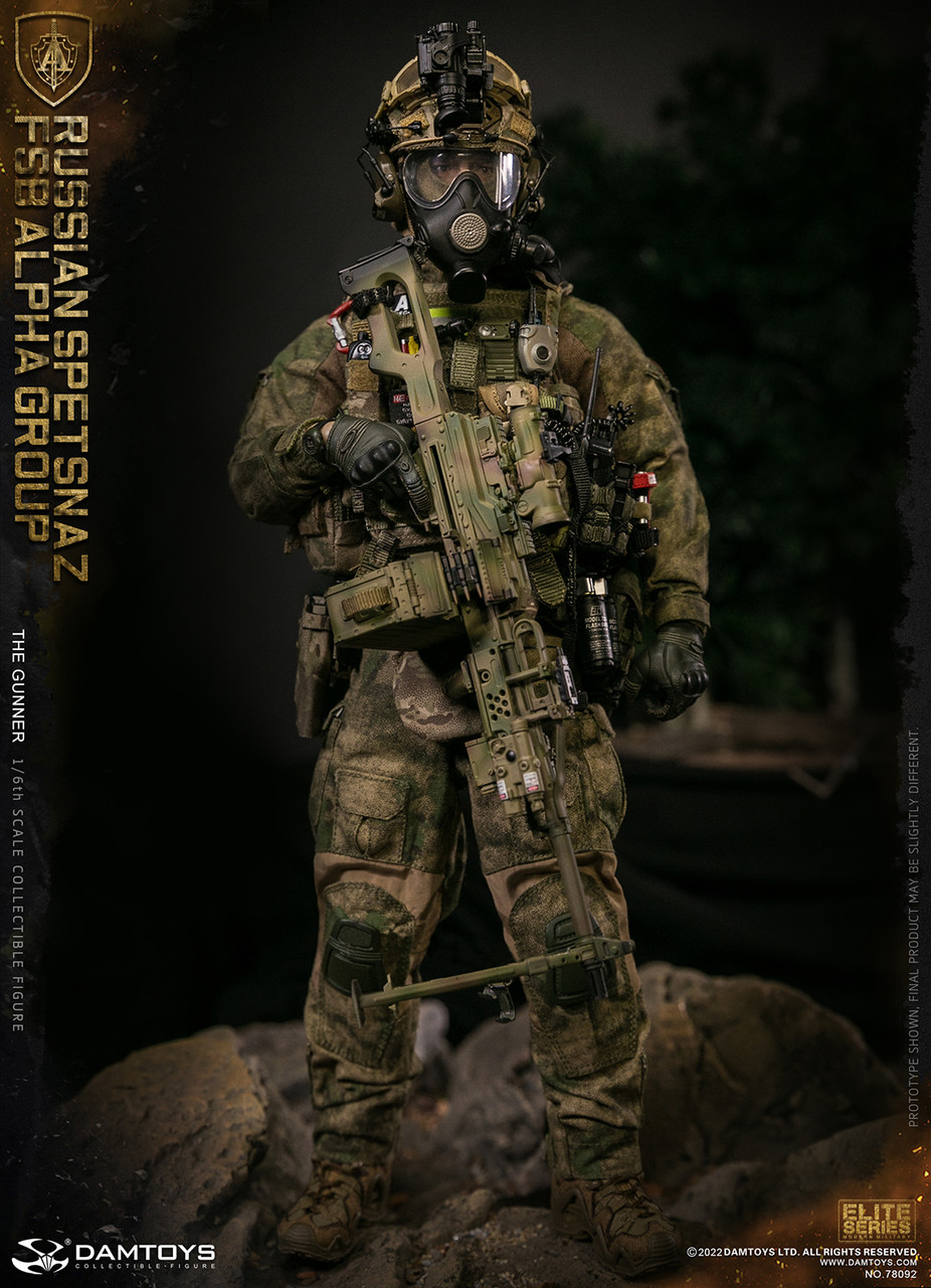 DAM Toys RUSSIAN SPETSNAZ FSB ALPHA GROUP GUNNER 1/6 Figure [DAM78092 ...