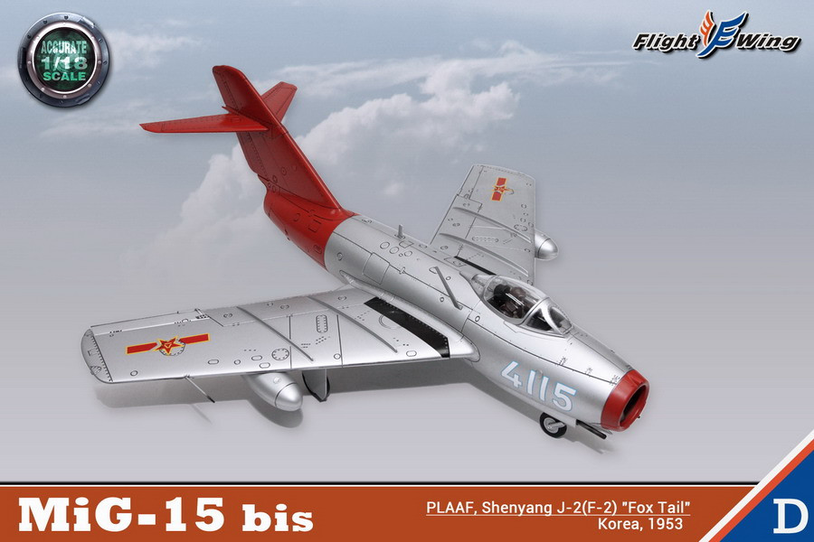 1:18 Flight Wing 1:18 MiG-15 PLAAF, Shenyang J-2 (F-2) “Fox Tail” Korea ...