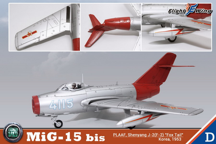 1:18 Flight Wing 1:18 MiG-15 PLAAF, Shenyang J-2 (F-2) “Fox Tail” Korea ...