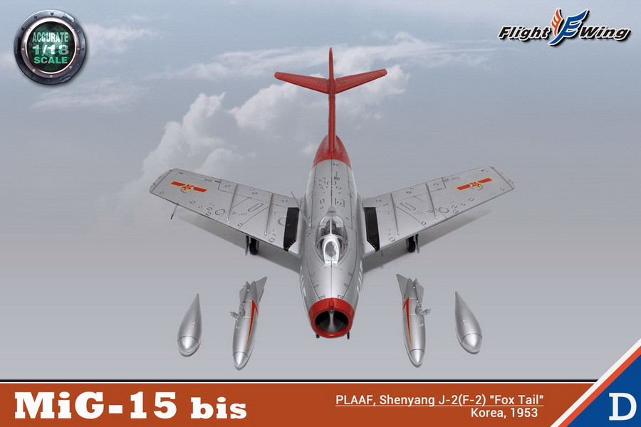 1:18 Flight Wing 1:18 MiG-15 PLAAF, Shenyang J-2 (F-2) “Fox Tail” Korea ...