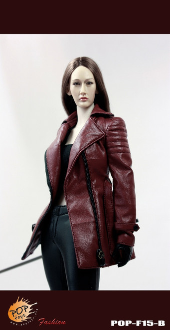 [POP-F15B] POP Toys 1:6 Scale Female Agents Leather Coat Suit in ...