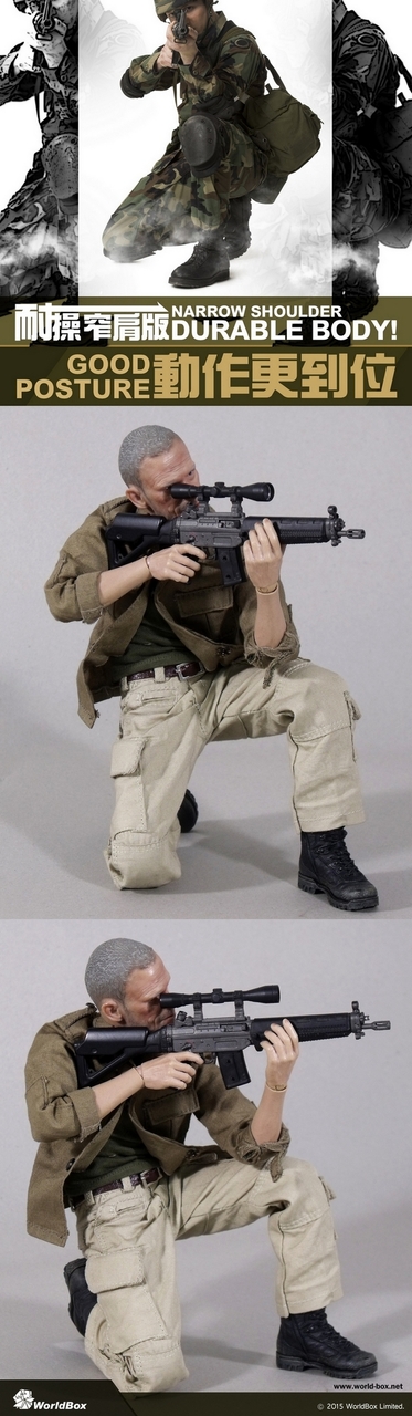 [WB-VT003] World Box Durable Narrow Shoulder Body Action Figure Body ...