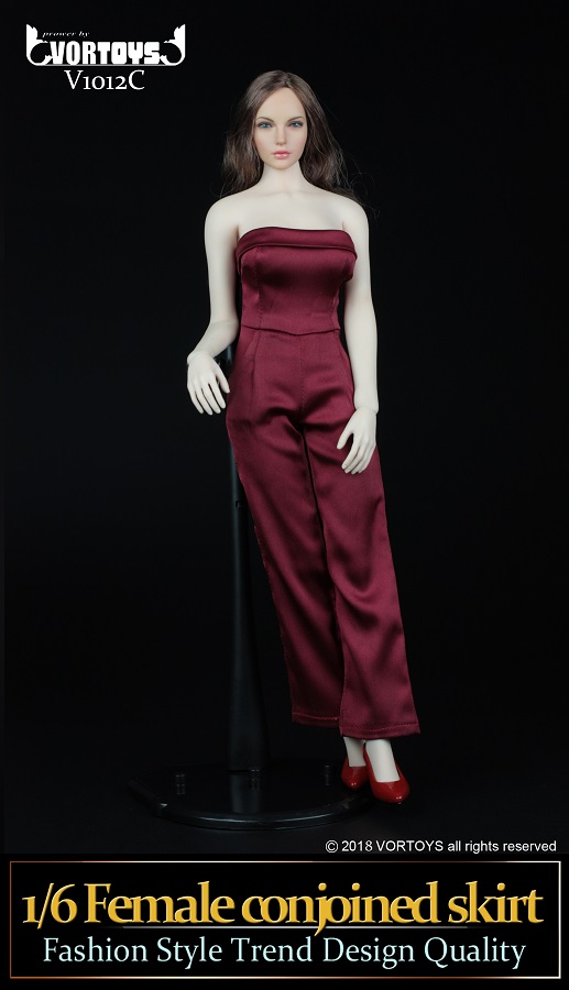 [VOR-1012C] VORTOYS 1/6 Women's One Piece Culottes in Red - EKIA Hobbies