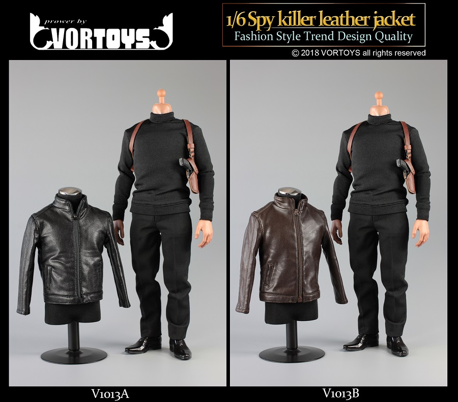 [VOR-1013A] Black Spy Killer 1/6 Figure Leather Jacket by VORTOYS ...