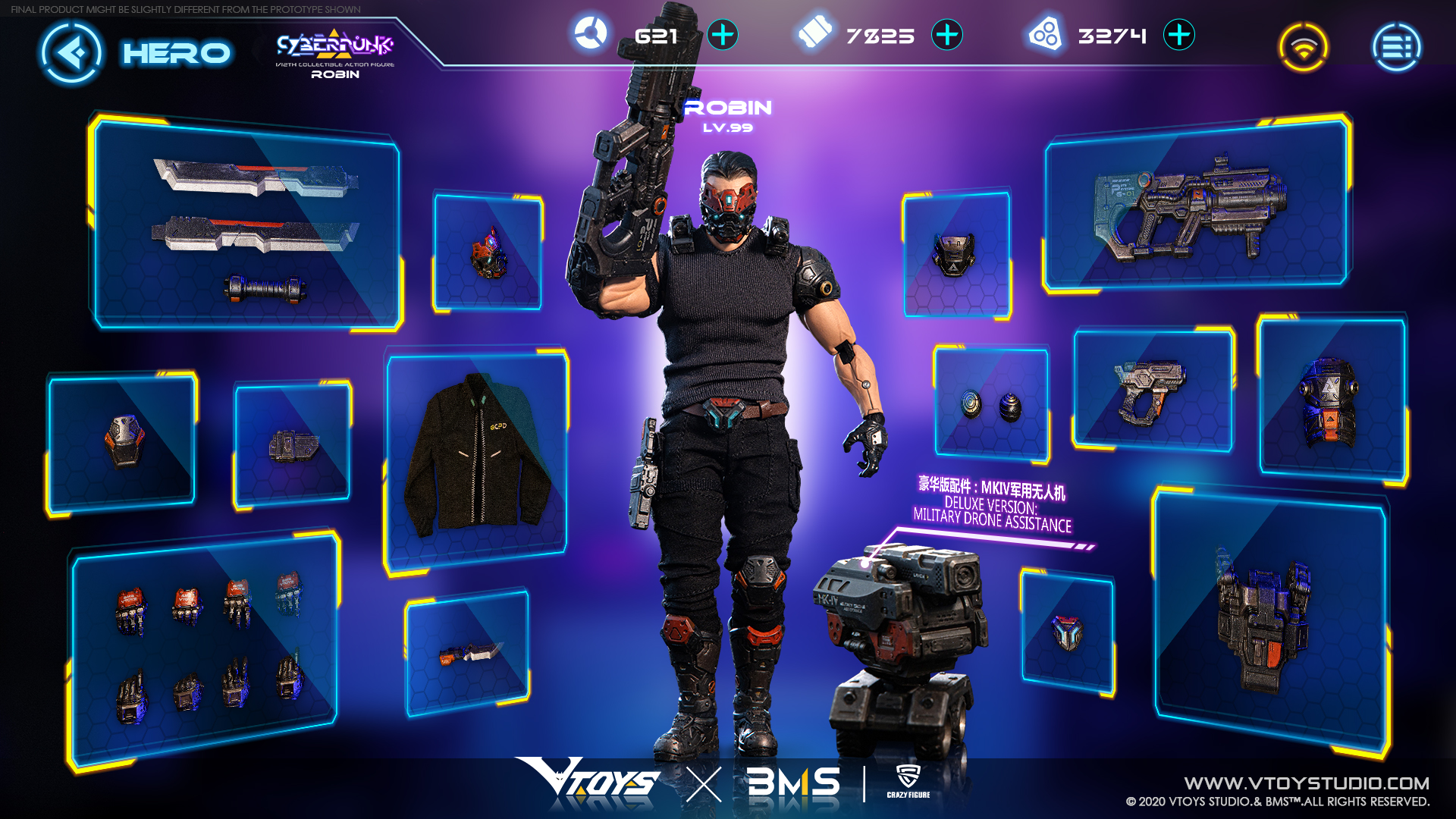 VTOYS X BMS 1:12 Cyberpunk Robin Deluxe Version Figure [VSD-002] - EKIA ...