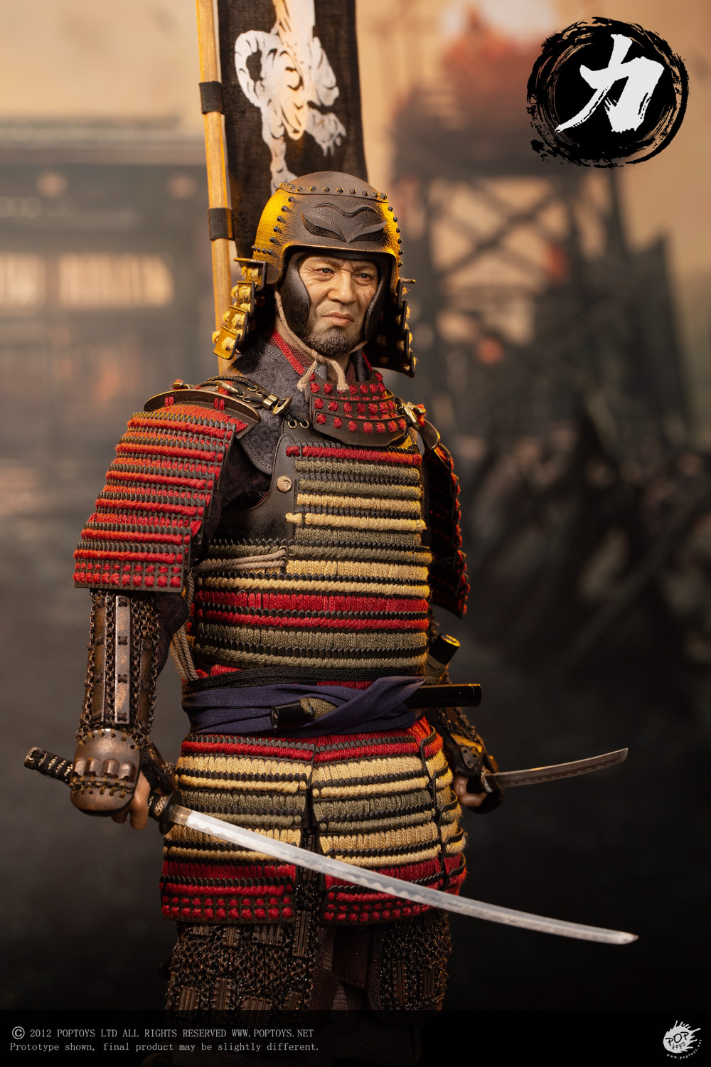 POP Toys 1/6 Ashigaru Trio First Bomb Li Ashigaru Saiga Helmet Figure ...
