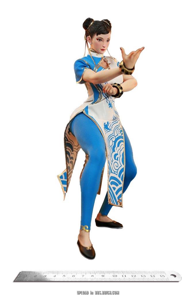 Star Man 1:6 Female Fighter Li Blue Cloud Patterned White Cheongsam ...