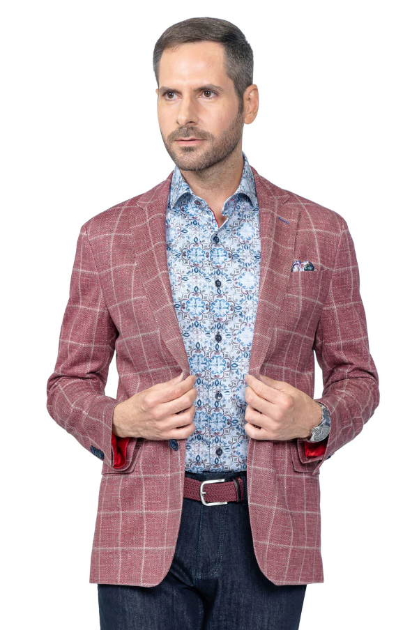 PORTLAND RED WINDOWPANE - Bolder Menswear