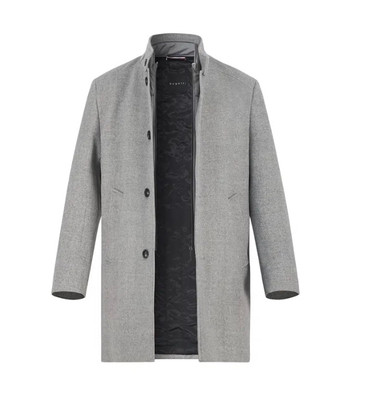 BUGATTI WOOL COAT - GREY - Bolder Menswear