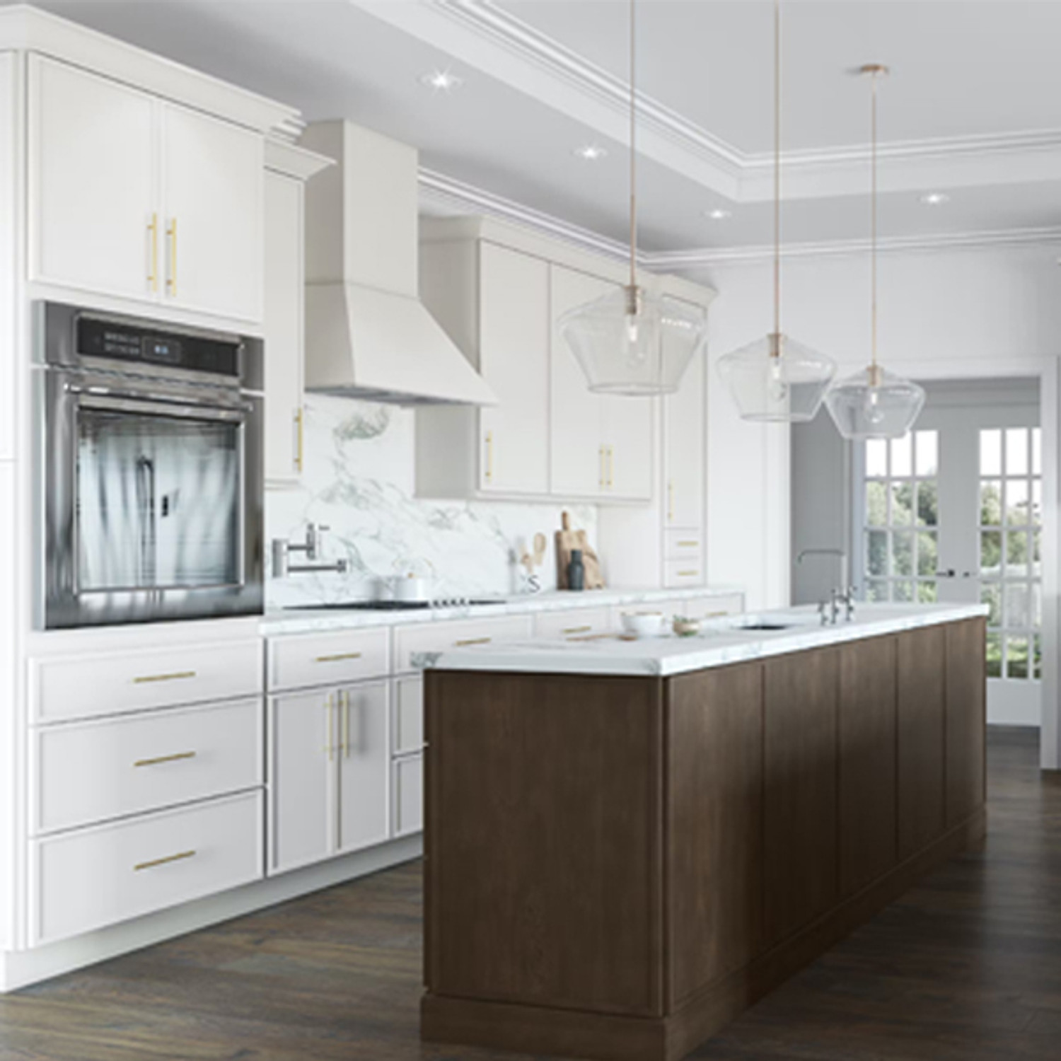 Fabuwood Luna Dove Minimalist White Cabinets | CS Hardware