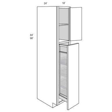 Pantry Cabinet w/ pullout 18 W X 90 H X 24 D - Dover Castle by JSI ...