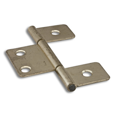 Polished Brass Non-Mortise Flange Hinge with 1" wing - Decorative ...