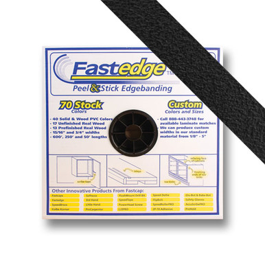 Fastcap 5/8 Inch Black PVC Peel and Stick Edgebanding