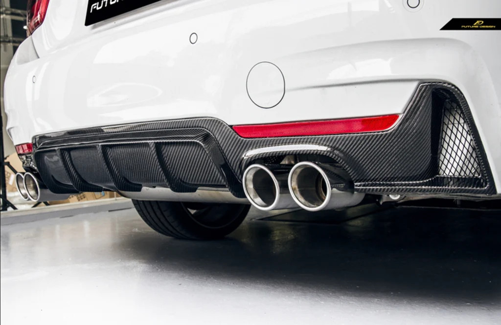 Carbon M Performance Quad Exit Carbon Fiber Rear Diffuser for BMW 4 ...