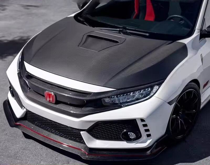 OEM Style Carbon Fiber Hood Bonnet Vent For Honda Civic Hatchback Fc1 ...